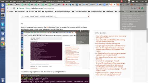 how to fix apt get upgrade apt get install f error ask ubuntu