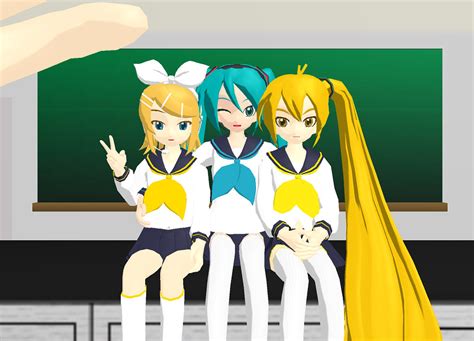 Mmd Miku Rin And Neru In The School By Neruakita2011 On Deviantart