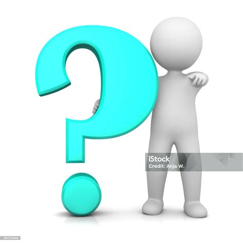 문장 부호 포인팅 스틱 그림 남자 강사 코치 사람 흰색 배경에 고립 된 서명 물음표 3d 청록색 심문 포인트 요청 3차원 형태에 대한 스톡 사진 및 기타 이미지 Istock
