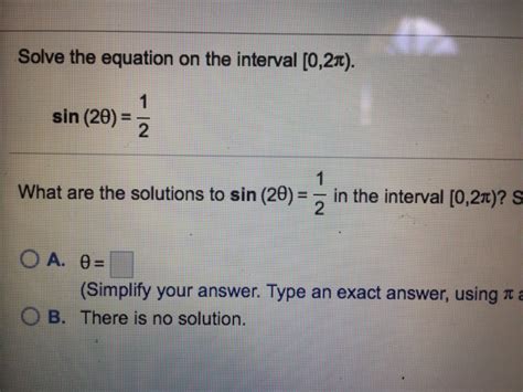Solved Solve The Equation On The Interval 0 2 Pi Sin 2
