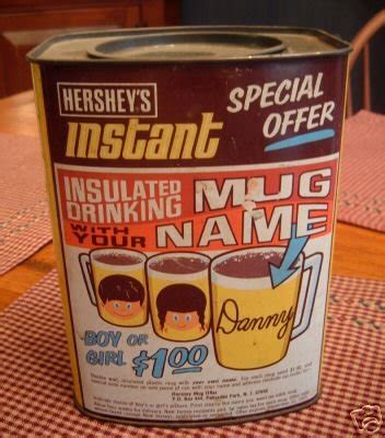 Vintage 70s Hersheys Instant Chocolate Tin Can ~ Girl 39414300