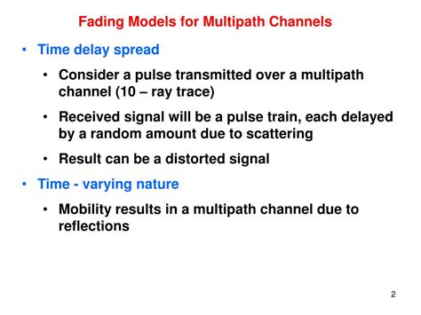 PPT ECE Wireless Systems Lecture Statistical Multipath Channel Models Mar