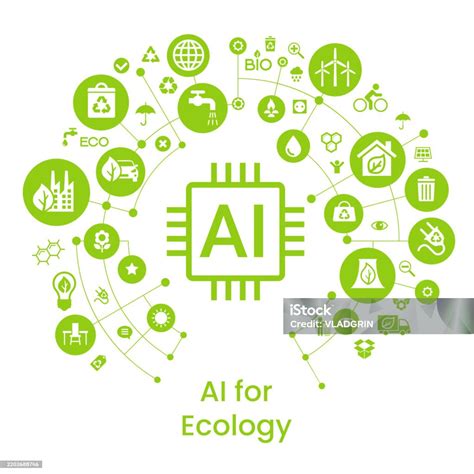 Ai Energy Technologies Ecology With Artificial Intelligence Energy Revolution Stock Illustration