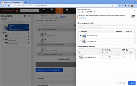Editing The Bom Structure Of An Assembly Part