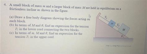 Solved A Small Block Of Mass M And A Larger Block Of Mass Chegg Com