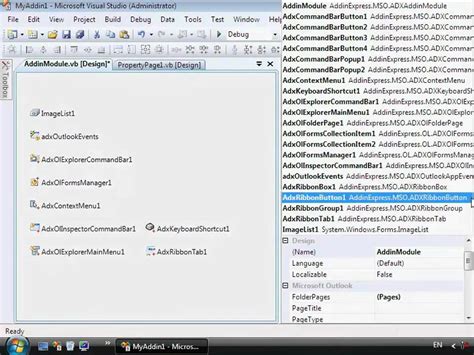 Create Outlook Com Add In With Custom Ribbon Controls C Vbnet Youtube