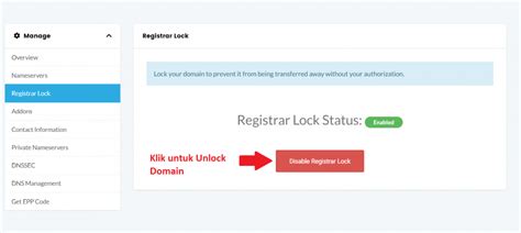 Cara Setting Lock Atau Unlock Domain
