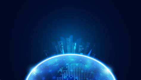 Abstract Global Dot Network Circle Digital Connection And Smart City Communication Futuristic On