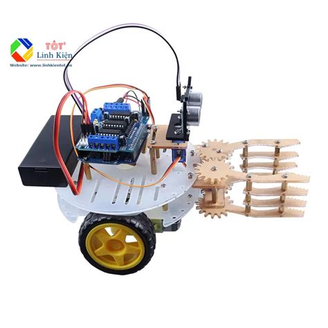 Kèm Code Bộ Xe Robot Arduino điều Khiển Từ Xa Có Mỏ Kẹp để Gắp Vật