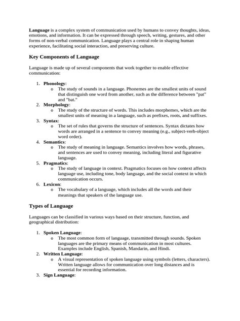 Language Pdf Word Semantics
