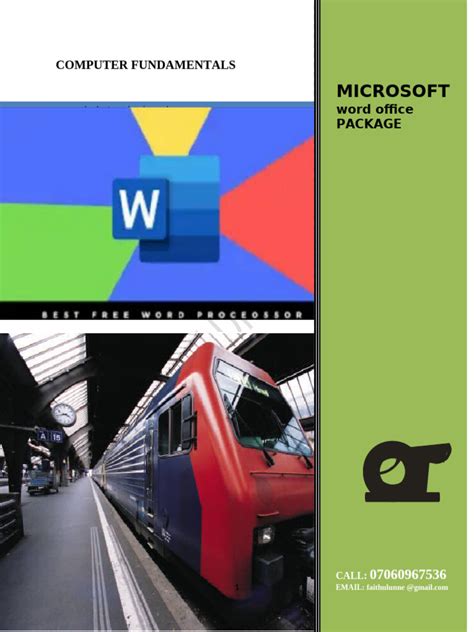 Computer Fundamentalword Processing Pdf Microsoft Word Word Processor