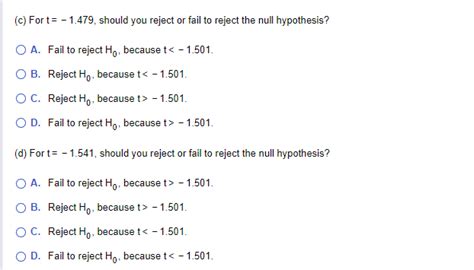 solved state whether the standardized test statistic t