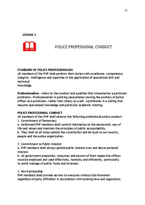 Law Enforcement Code Of Ethics LESSON 2 UNDERSTANDING ETHICS Etymologically The Word Ethics