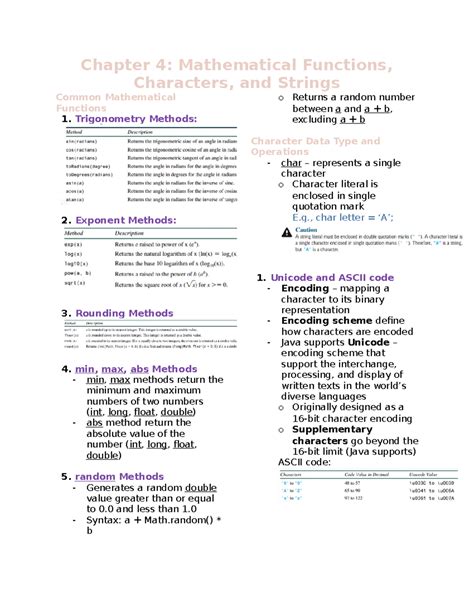 Chapter 4 Mathematical Functions Characters And Strings Chapter 4