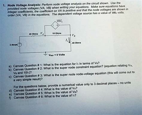 Solved Node Voltage Analysis Perform Node Voltage Analysis On The
