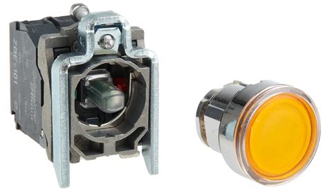 Schneider Electric Harmony XB Illuminated Orange Round Push Button NO NC Mm Momentary