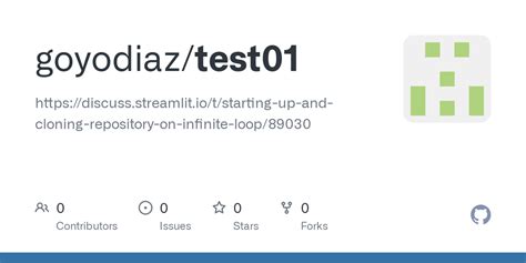 starting up and cloning repository on infinite loop 2 by goyo community cloud streamlit