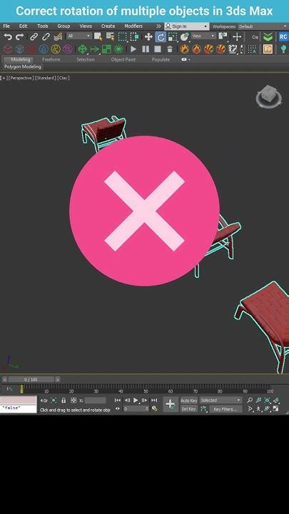 how to rotate multiple objects correctly in 3ds max shorts 3dsmax