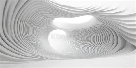 Explore Abstract White Architecture With Swirling Tunnel Light And Shadow Stock Illustration