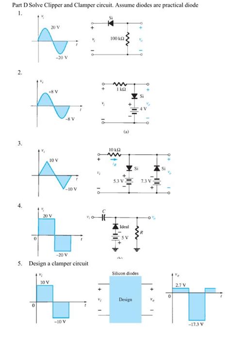 Solved Part D Solve Clipper And Clamper Circuit Assume