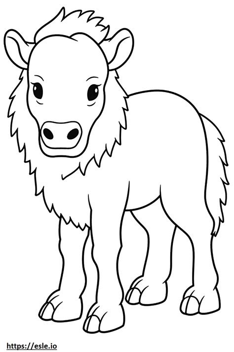 Bison Cartoon Coloring Page