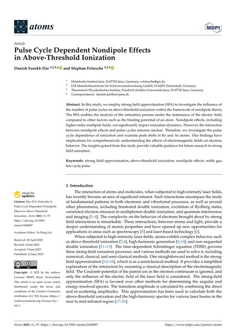 Pdf Pulse Cycle Dependent Nondipole Effects In Above Threshold Ionization