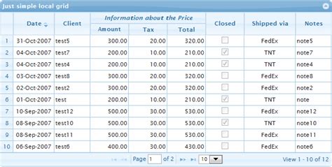 Jquery Jqgrid Column Group Stack Overflow