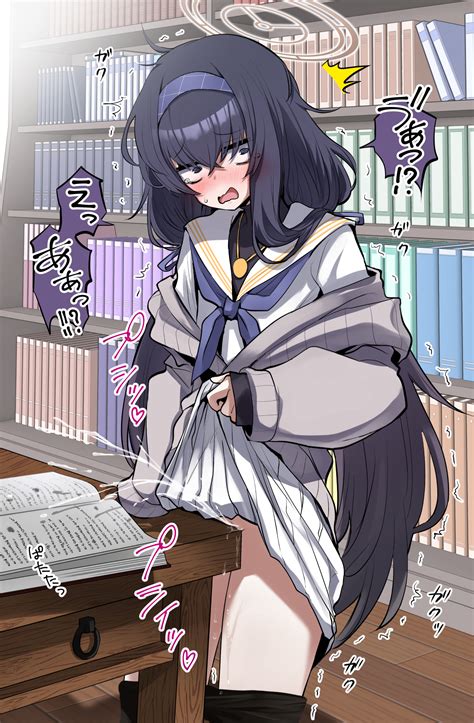 Rule 34 Black Pantyhose Blue Archive Blue Eyes Blue Hairband Blue Neckerchief Blush Book