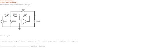 Solved Problem 4 6 Multistep Part 1 Write A Kcl At Node