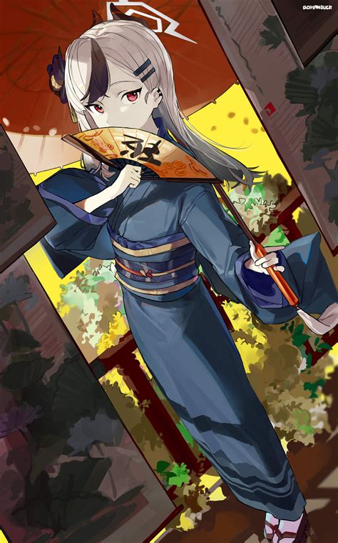Safebooru 1girl Absurdres Artist Name Black Flower Black Hair Blue