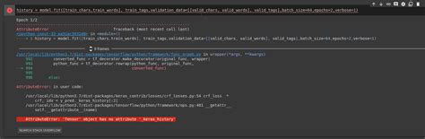 Python Tensor Object Has No Attribute Keras History Stack Overflow