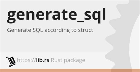 generate sql — db interface for rust lib rs