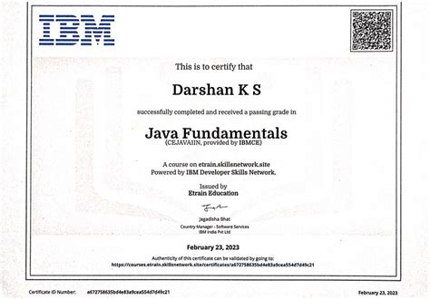 Darshan Ks On Linkedin Java Ibm Certification Softwaredev