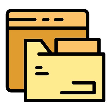 Premium Vector Internet Folder Icon Outline Vector Process Build App Code Color Flat