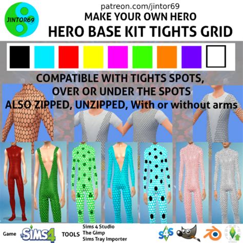 Hero Base Kit Tights Grids For Sims 4 Clothing Loverslab