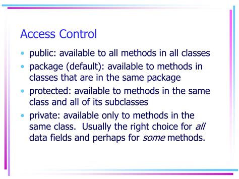 Ppt Inheritance Subclasses Superclasses And Access Control
