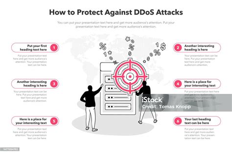 Simple Infographic Template For How To Protect Against Ddos Attacks Stock Illustration