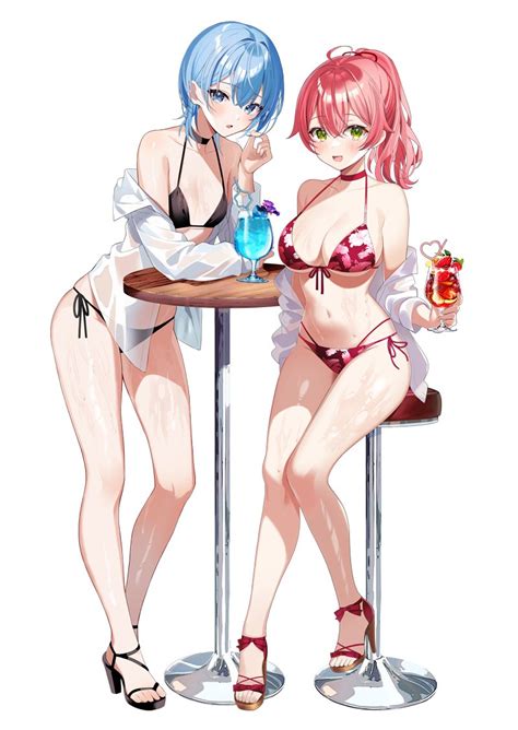 Hoshimachi Suisei And Sakura Miko Hololive Drawn By Motsunuki Danbooru