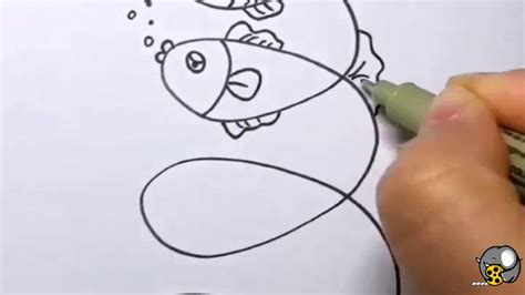 نقاشی خلاقانه طراحی هنری ماهی آموزش نقاشی کودک فیلو