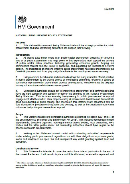 Useful Links Procurement Reform