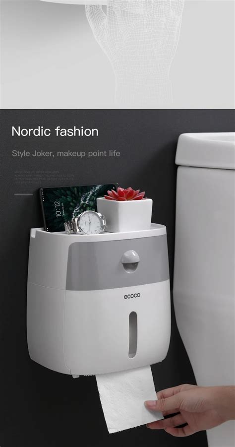 방수 화장지 홀더 화장실 더블 티슈 상자 다기능 선반 벽 마운트 욕실 휴대용 화장지 홀더