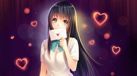 X Anime Girl In Love With Love Letter Laptop Hd Hd K Wallpapers Images Backgrounds