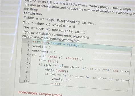Solved Letters A E I O And U As The Vowels Write A Program
