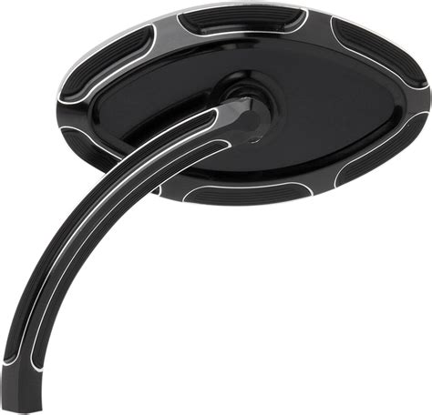 Arlen Ness Mirror Beveled Side View Short Cat Eye Black