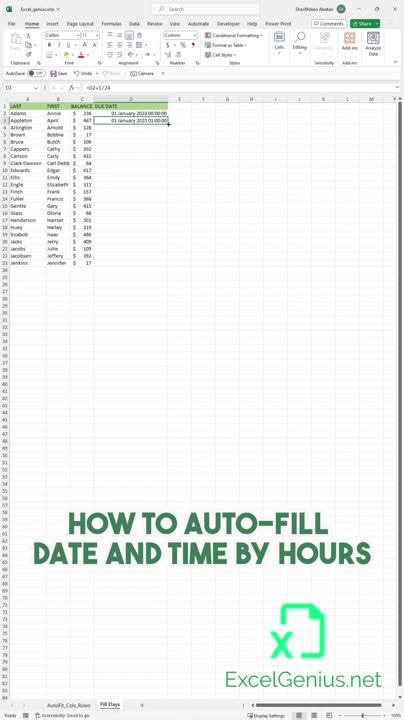 Excel Genius On Linkedin Exceltips Timemanagement Autofillmagic