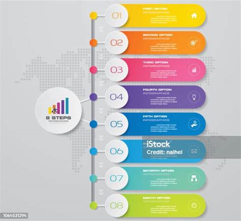 8 단계 현대 차트 인포 그래픽 요소입니다 벡터 일러스트입니다 0명에 대한 스톡 벡터 아트 및 기타 이미지 0명 3차원 형태 개념 Istock