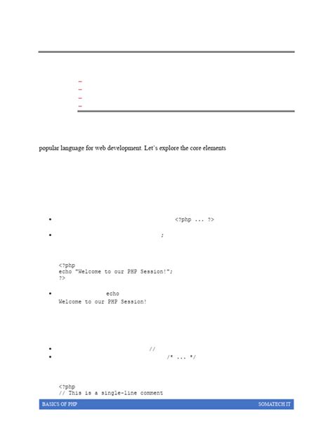 Php Syntax And Variables Pdf Php Variable Computer Science