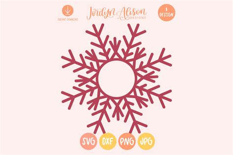 Snowflake Monogram Svg Christmas Svg For Cricut Jordynalisondesigns