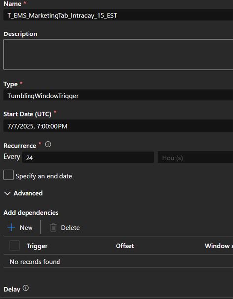 My Tumbling Window Trigger In Azure Data Factory Is Not Running
