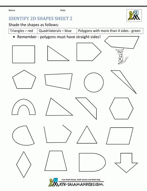 Math Geometry Worksheets 2nd Grade 2nd Grade Math Worksheets